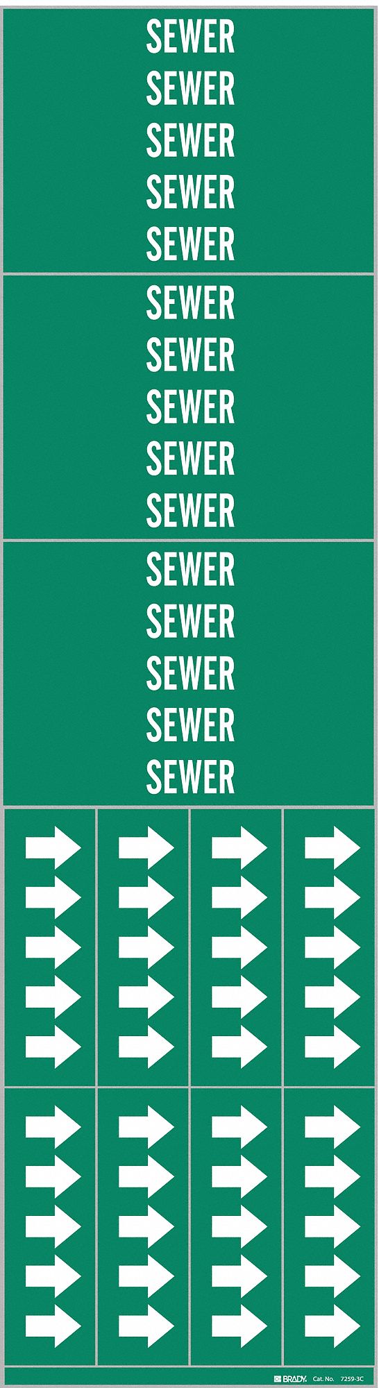 Sewer, Green, Pipe Marker - 8CF73|7259-3C - Grainger