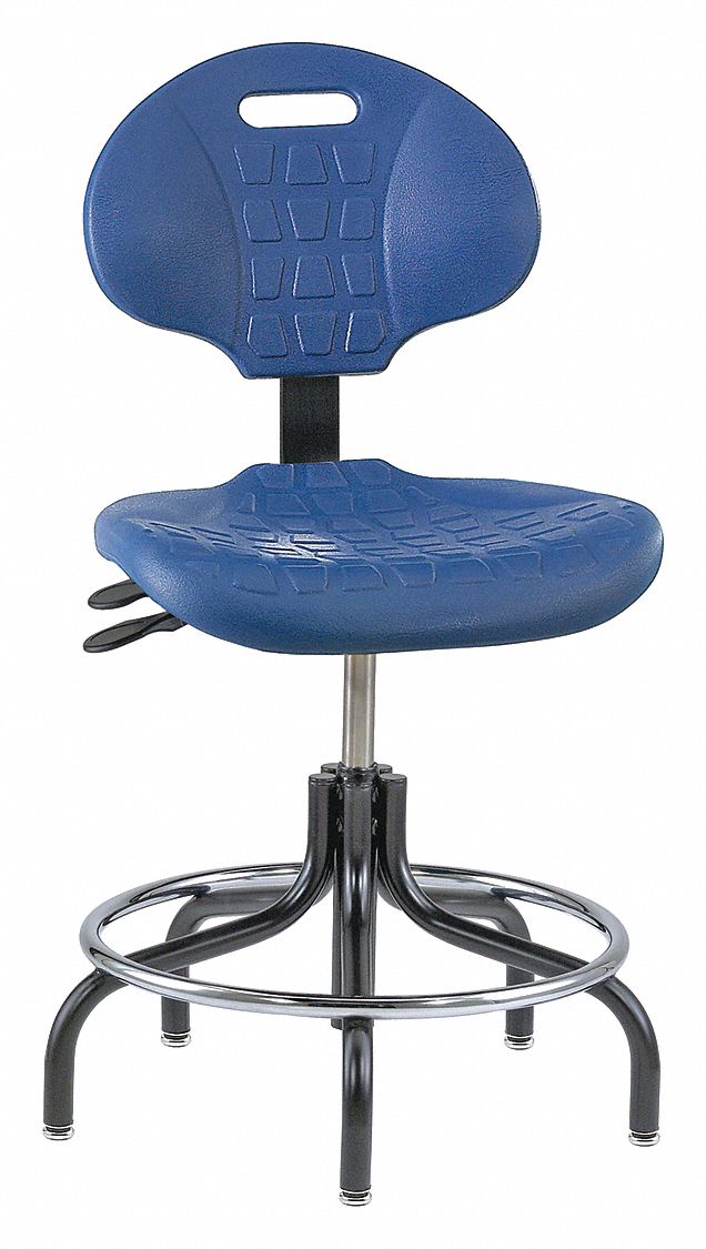 Task Chair, Task Chair, Blue, Plastic, 24 in to 29 in Nominal Seat ...