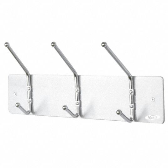 Coat Rack, 3 Hook, Steel - Grainger