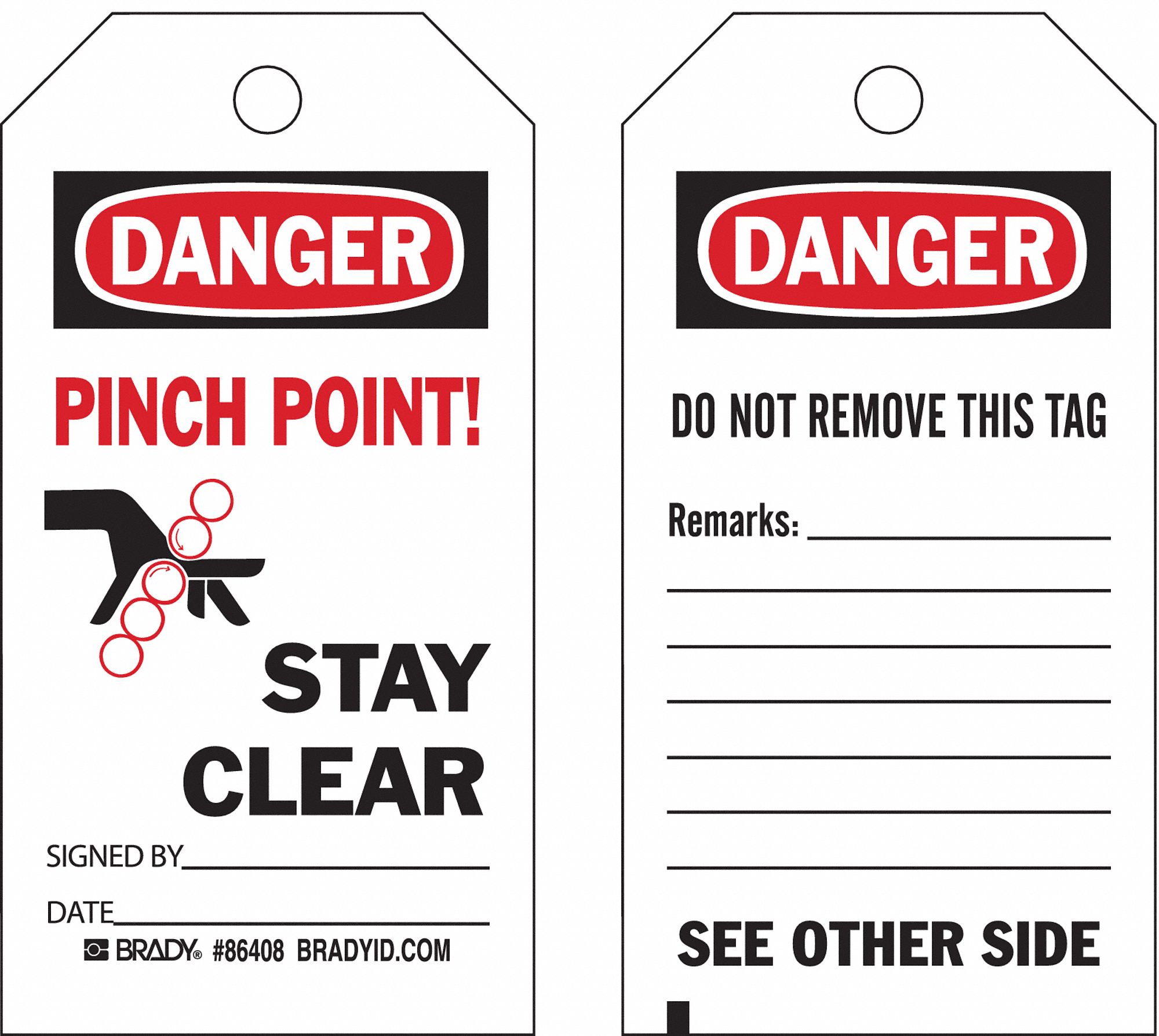 Black/Red/White, Cable Tie, Danger Tags - 8CLU1|86469 - Grainger