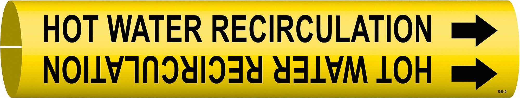 Hot Water Recirculation, Yellow, Pipe Marker - 8CMA1|4080-D - Grainger