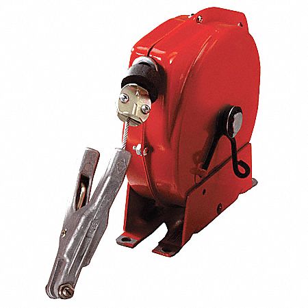 50 ft Retractable Grounding Wire Reel, Red, Cable Coated: No - Grainger