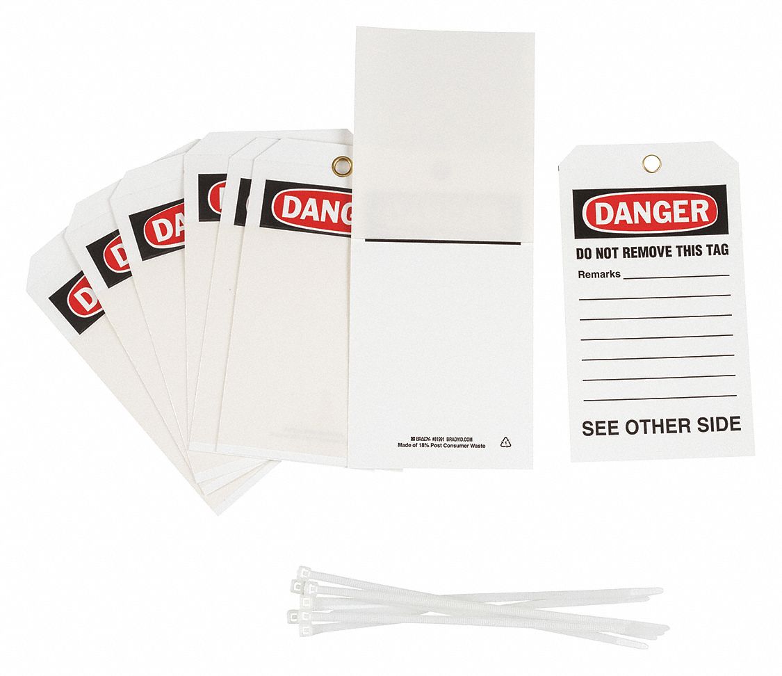 Black/Red/White, Cable Tie, Danger Tags - 8CN71|81991 - Grainger