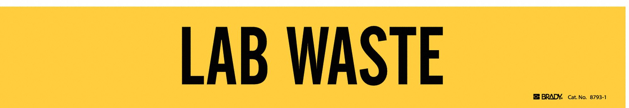 Lab Waste, Yellow, Pipe Marker - 8CNY7|8793-1 - Grainger