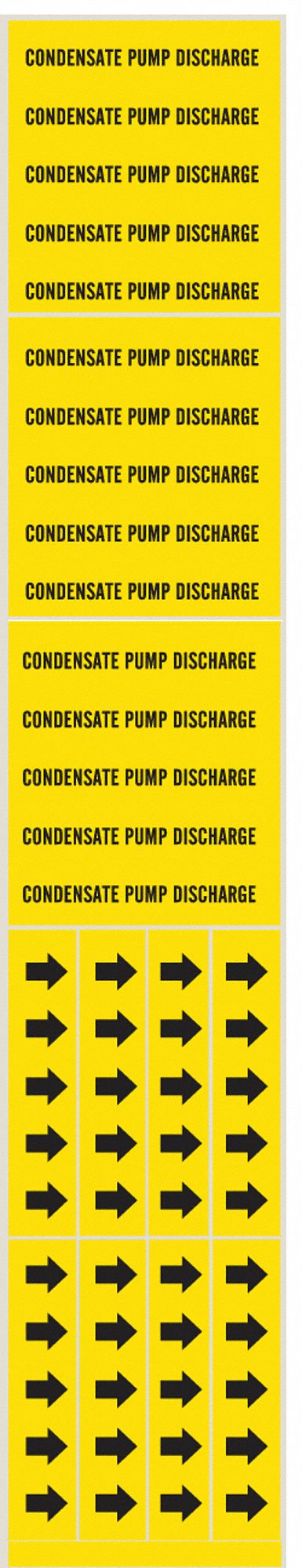 Condensate Pump Discharge, Yellow, Pipe Marker - 8CPL4|7064-3C - Grainger