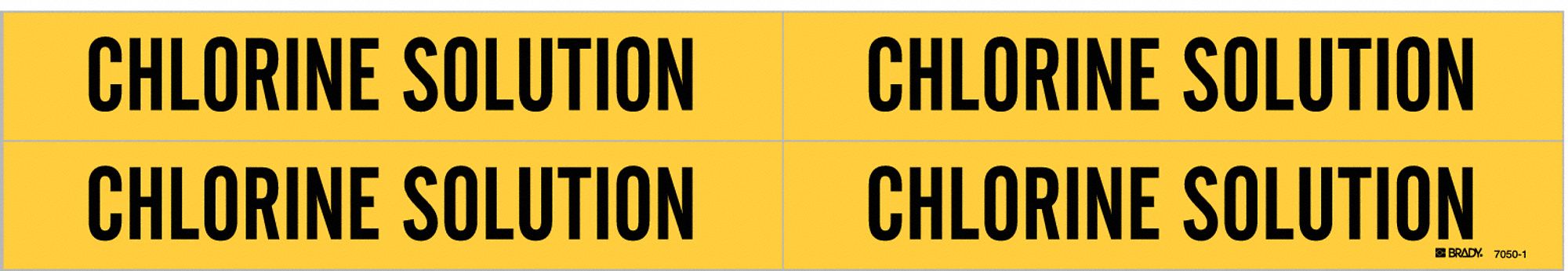 Chlorine Solution, Yellow, Pipe Marker - 8CPN4|7050-1 - Grainger