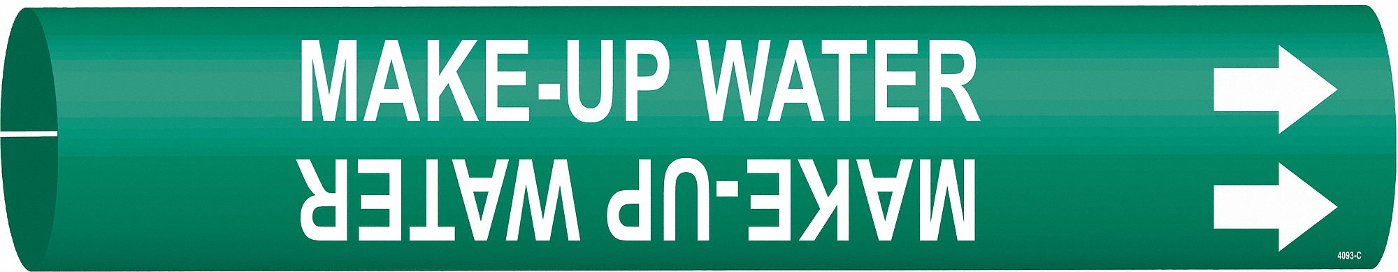 Make Up Water, Green, Pipe Marker - 8CR73|4093-C - Grainger