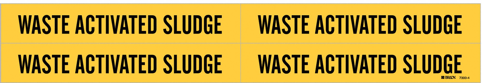 Waste Activated Sludge, Yellow, Pipe Marker - 8CRG1|7300-4 - Grainger