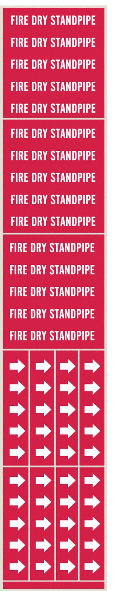 Fire Dry Standpipe, Red, Pipe Marker - 8CTP2|7108-3C - Grainger
