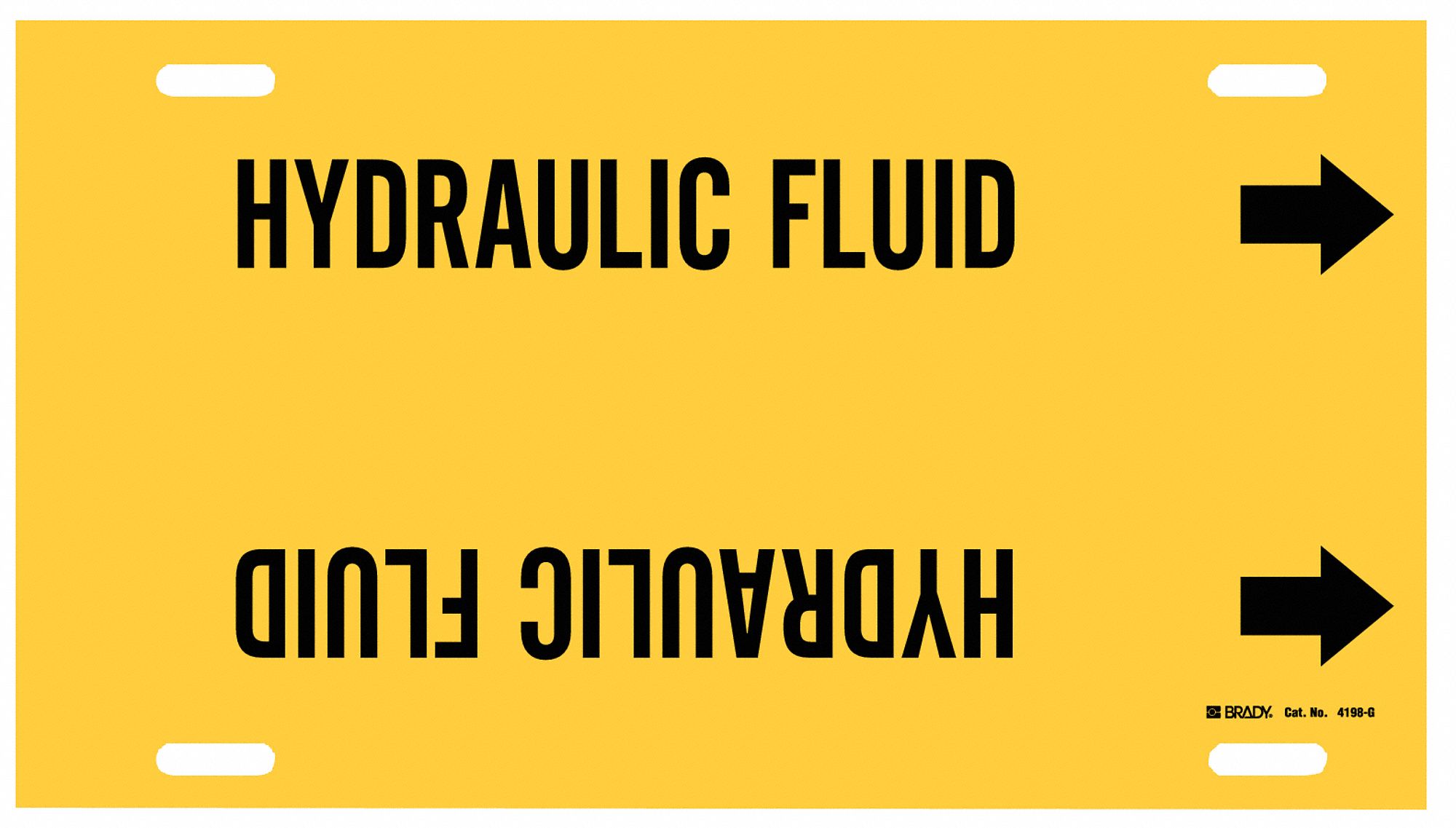 Hydraulic Fluid, Yellow, Pipe Marker - 8CTR7|4198-G - Grainger