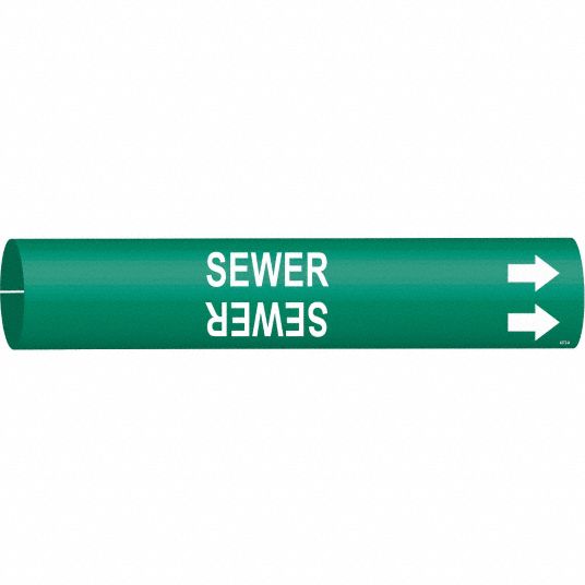 Sewer, Green, Pipe Marker - 8CTT5|4272-A - Grainger