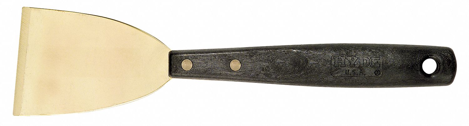 HYDE Scraper: 3 in Blade Wd, Brass, 3 1/4 in Blade Lg, Chisel ...