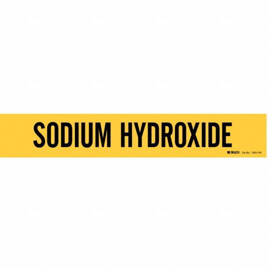 Sodium Hydroxide, Yellow, Pipe Marker - 8CUU2|7263-1HV - Grainger