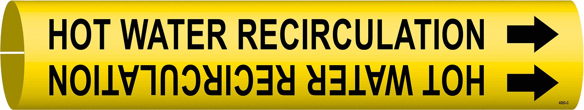 Hot Water Recirculation, Yellow, Pipe Marker - 8CVA2|4080-C - Grainger