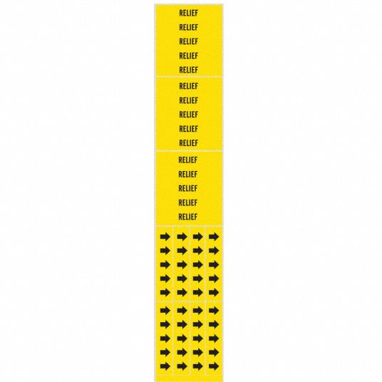 Relief, Yellow, Pipe Marker - 8CVP6|7239-3C - Grainger