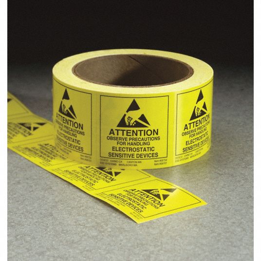 Cardstock, Adhesive Sign Mounting, ESD Susceptibility Label - 8CXG9 ...