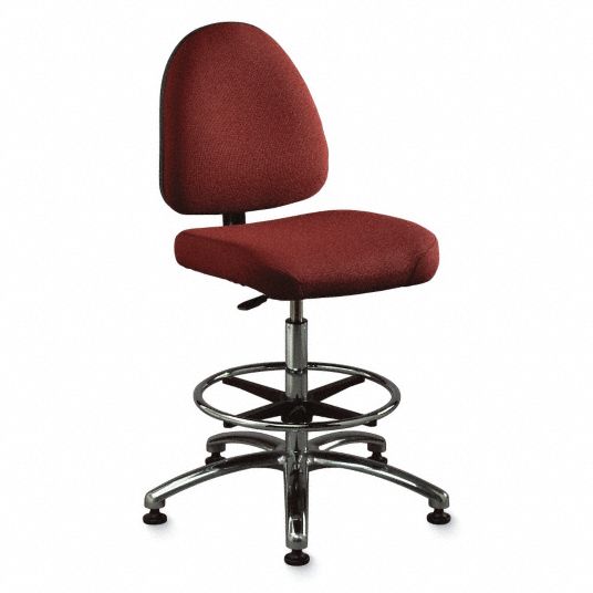 Task Chair, Task Chair, Red, Fabric, 24 in to 34 in Nominal Seat Height ...