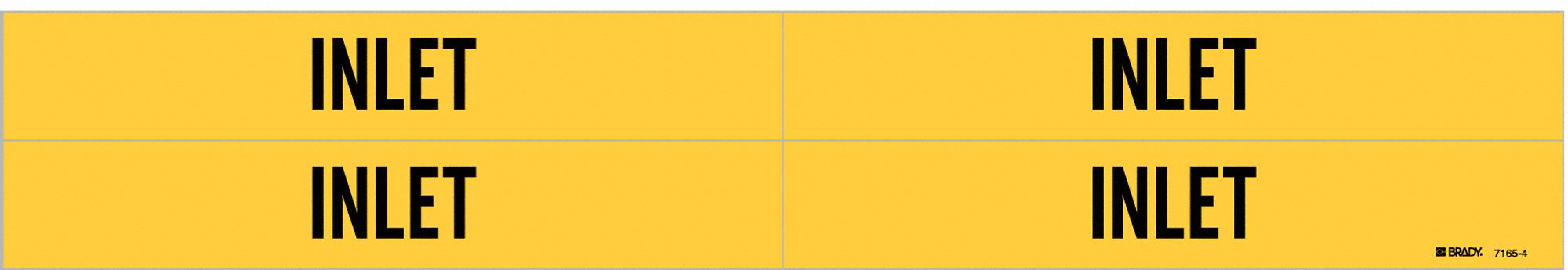 Inlet, Yellow, Pipe Marker - 8CXX4|7165-4 - Grainger