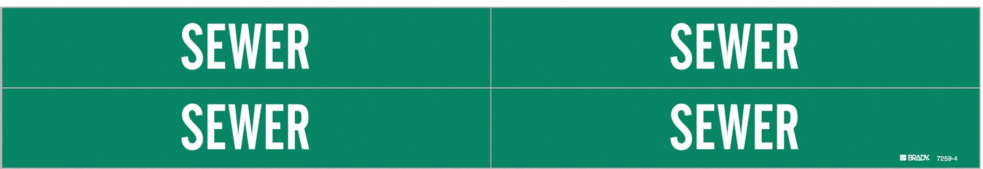 Sewer, Green, Pipe Marker - 8CY98|7259-4 - Grainger