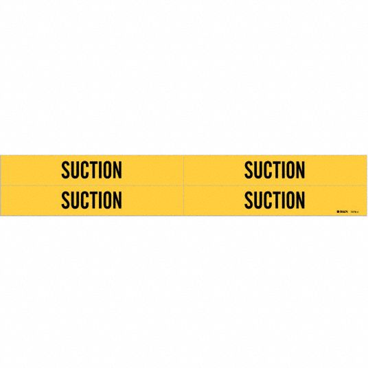 Suction, Yellow, Pipe Marker - 8CYA0|7276-4 - Grainger