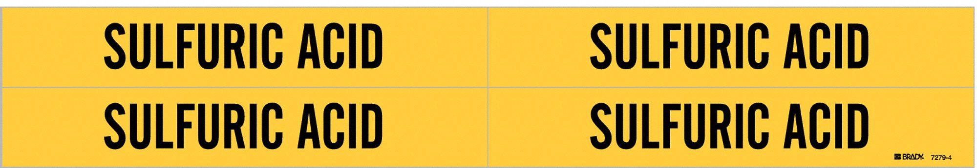 Sulfuric Acid, Yellow, Pipe Marker - 8CYA2|7279-4 - Grainger