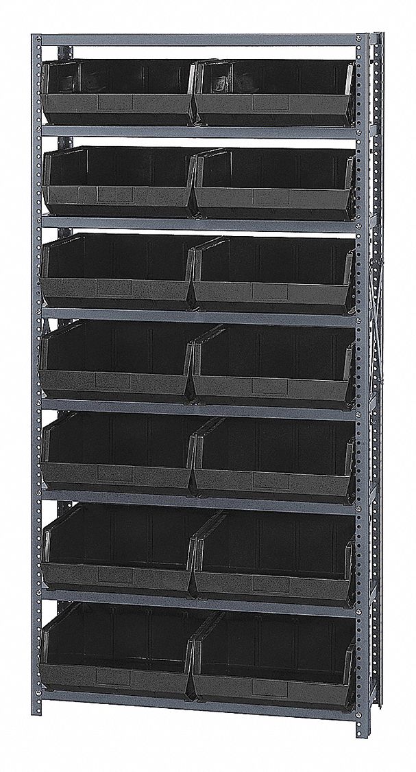 QUANTUM STORAGE SYSTEMS, 36 in x 12 in x 75 in, 1 Sided, Bin Shelving ...