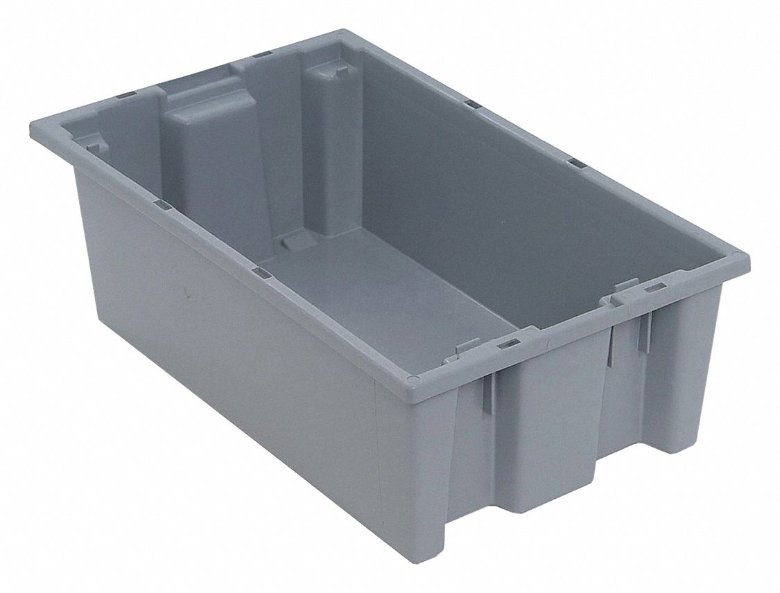 QUANTUM STORAGE SYSTEMS, 3.7 gal, 18 in x 11 in x 6 in, Stacking and ...