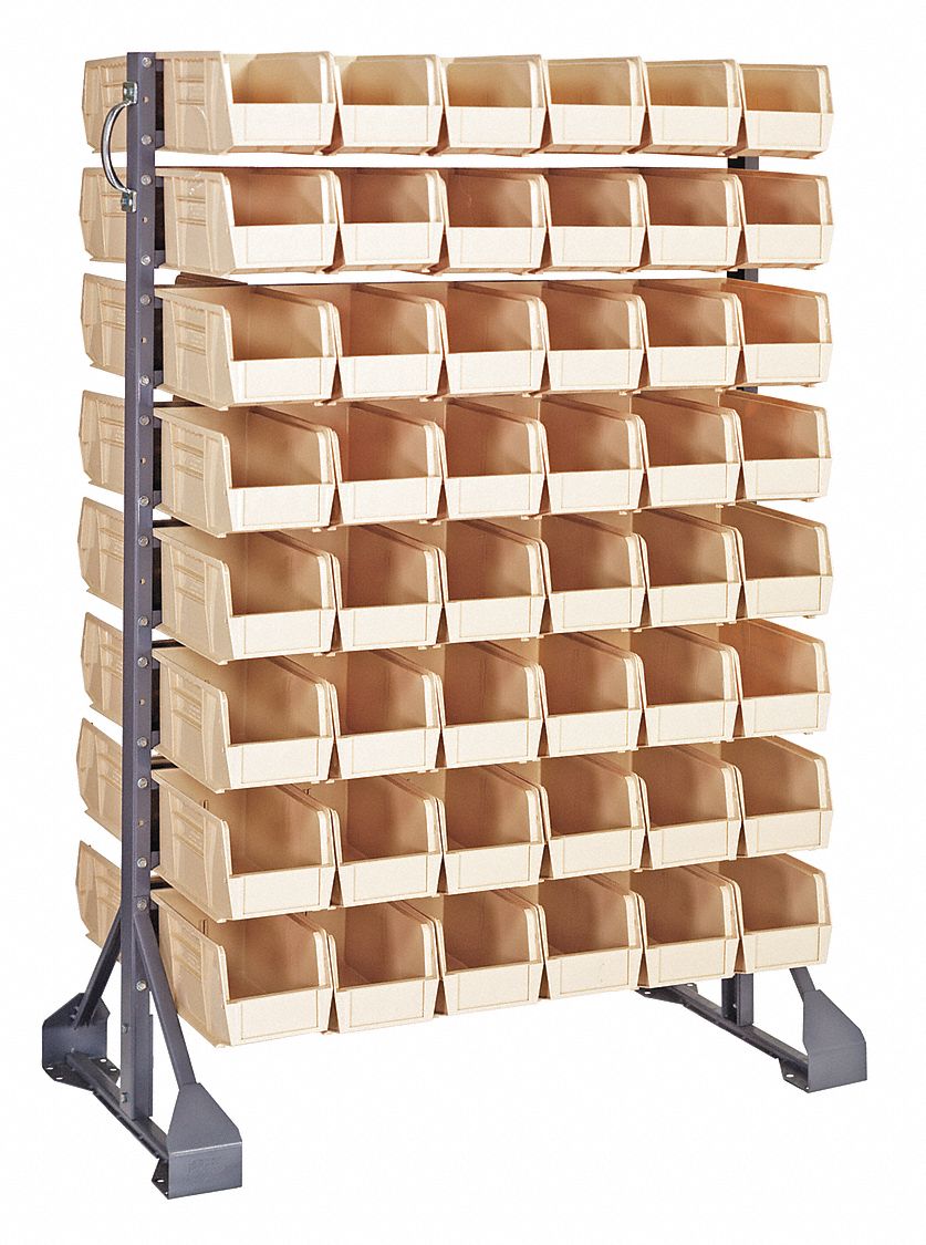 QUANTUM STORAGE SYSTEMS, 36 in x 54 in x 20 in, 1 Sided, Bin Rail Floor ...