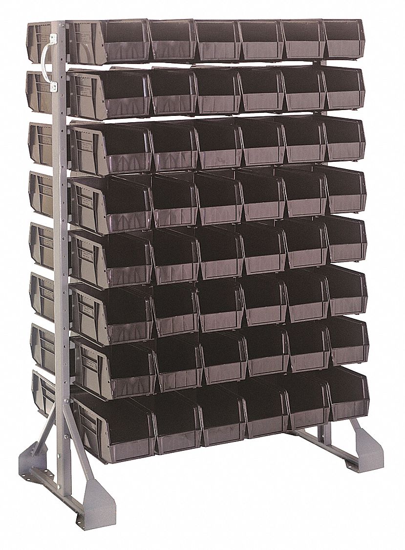 QUANTUM STORAGE SYSTEMS, 36 in x 54 in x 20 in, 1 Sided, Bin Rail Floor ...