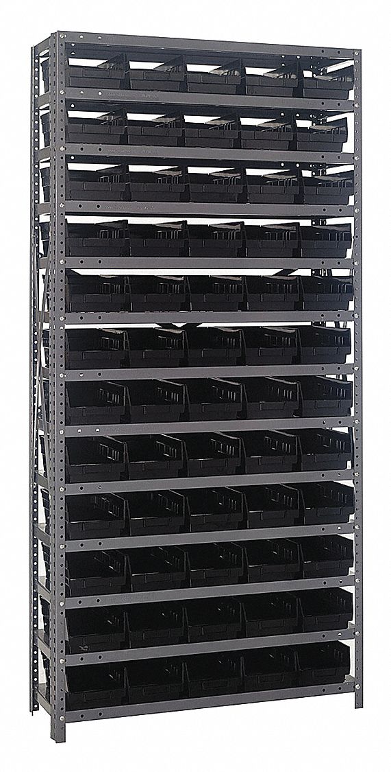 QUANTUM STORAGE SYSTEMS, 36 in x 12 in x 75 in, 1 Sided, Bin Shelving ...