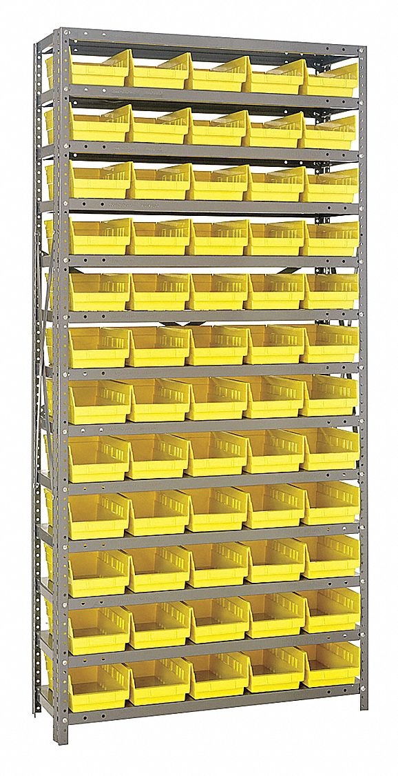 QUANTUM STORAGE SYSTEMS, 36 in x 12 in x 75 in, 1 Sided, Bin Shelving ...