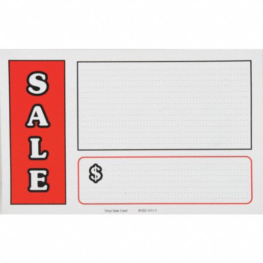 COLLIER METAL SPECIALTIES, Vinyl, White, Sign Card - 8DDC5|VSC H11-7 ...