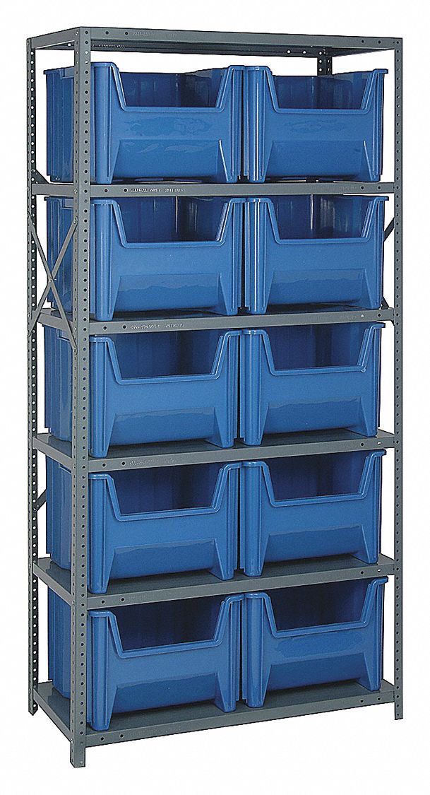 QUANTUM STORAGE SYSTEMS, 36 in x 18 in x 75 in, 1 Sided, Bin Shelving ...