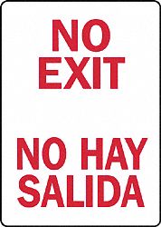 Spanish-Bilingual Exit Sign, Plastic, Rectangle, English, Spanish ...