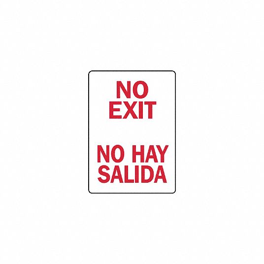ACCUFORM Spanish-Bilingual Exit Sign, Plastic, Rectangle, English ...