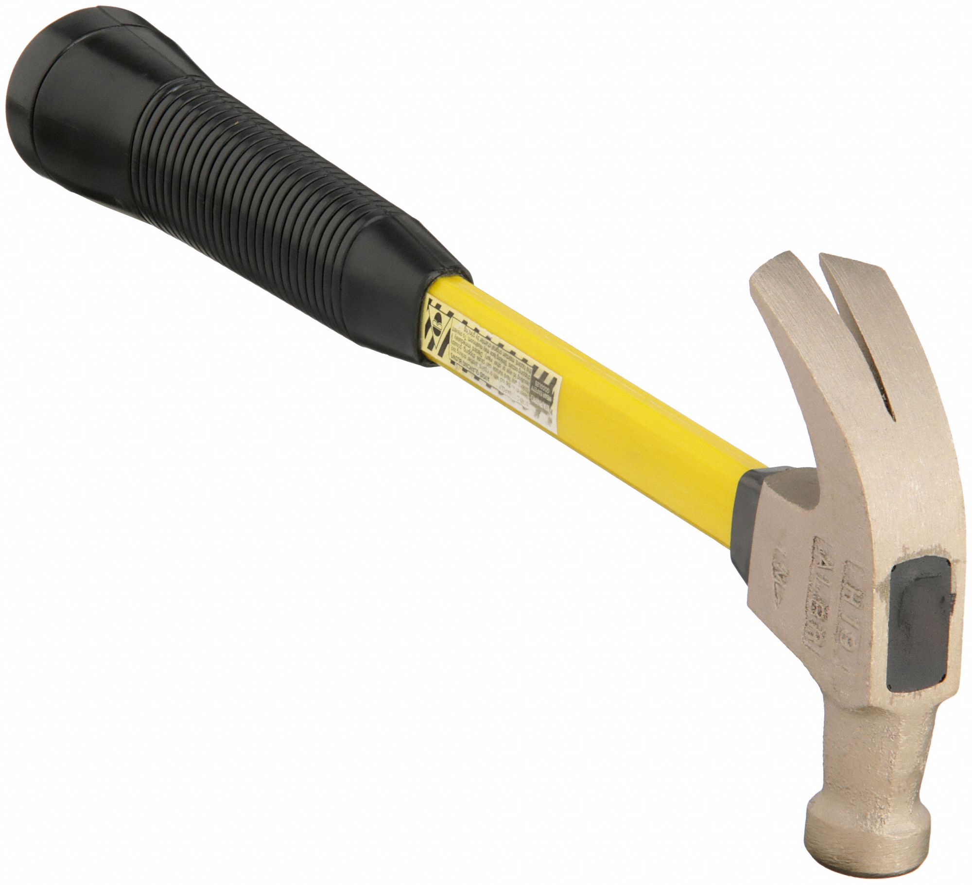 AMPCO Curved Claw Hammer: Aluminum Bronze, Ribbed Grip, Fiberglass ...