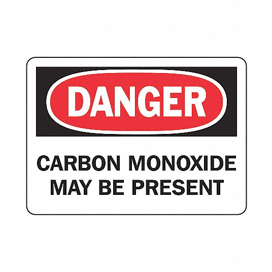 Danger Sign, Carbon Monoxide May Be Present, Header Danger, Rectangle ...