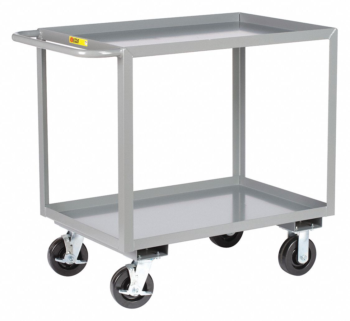 Flat Handle Utility Cart, Load Capacity 3600 lb, Number of Shelves 2 ...