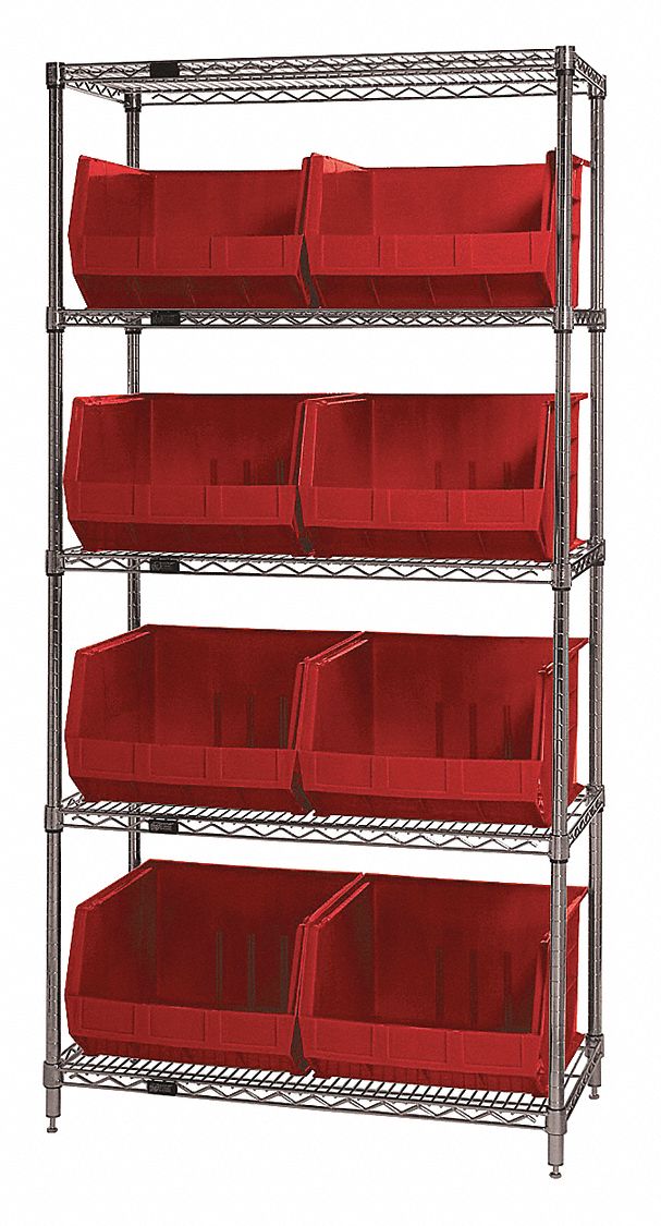 QUANTUM STORAGE SYSTEMS, 36 in x 18 in x 74 in, 1 Sided, Bin Shelving ...