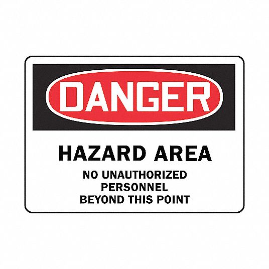 Plastic, Restricted Area Sign, No Header, 14 in Width, 10 in Height ...