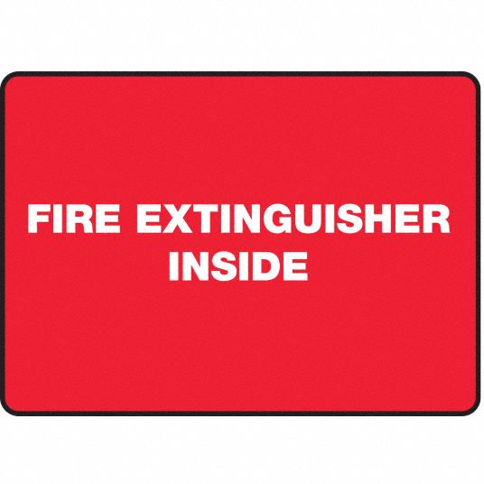 Fire Extinguisher Sign, Aluminum, Rectangle, English, Not ...