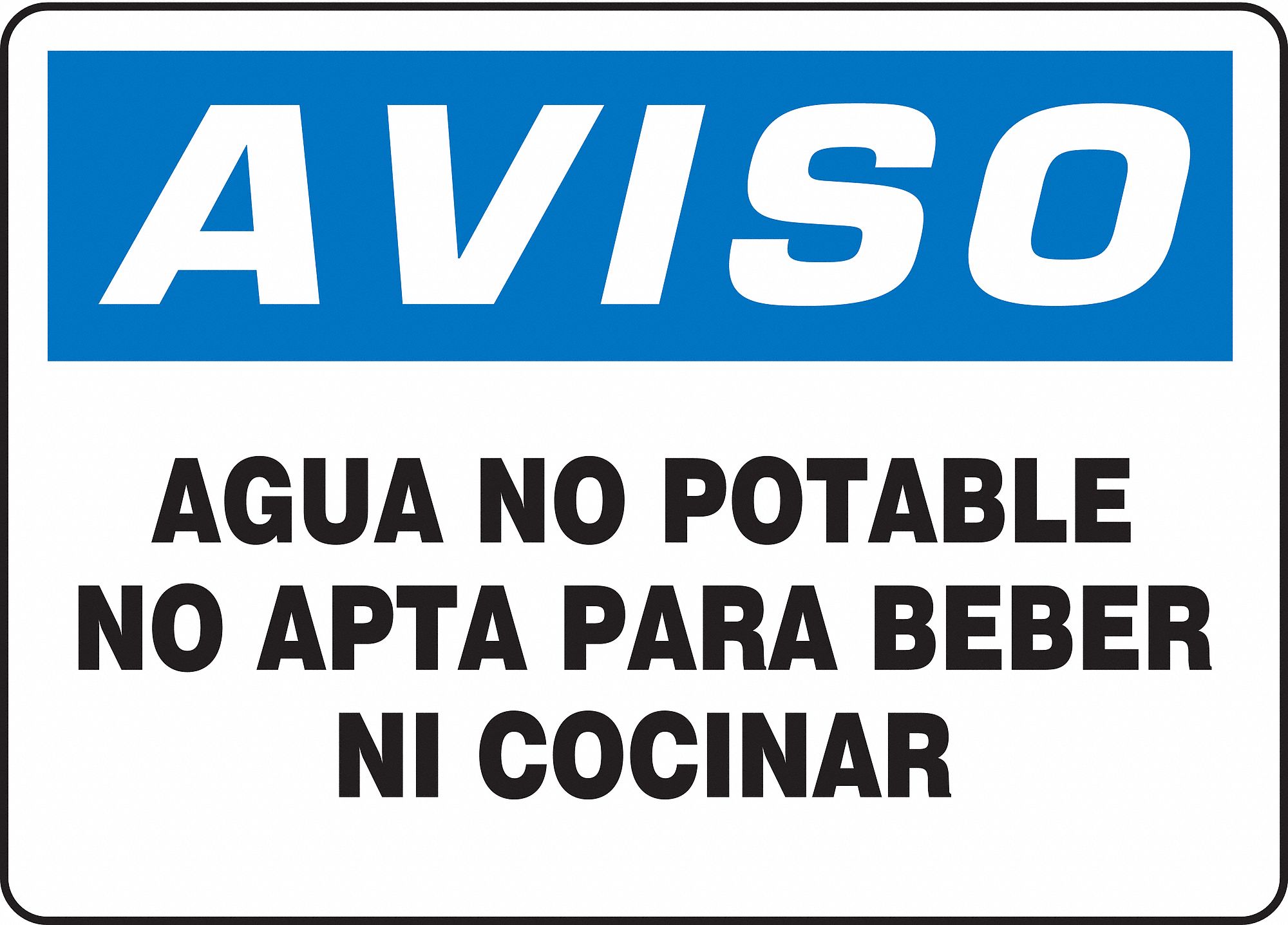Vinyl, Spanish Notice Sign, 10" Width, 7" Height, White, Adhesive ...