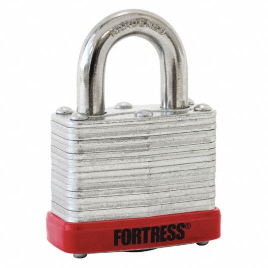 FORTRESS, Keyed Different, Steel, Lockout Padlock - 8DJ60|1803RED ...