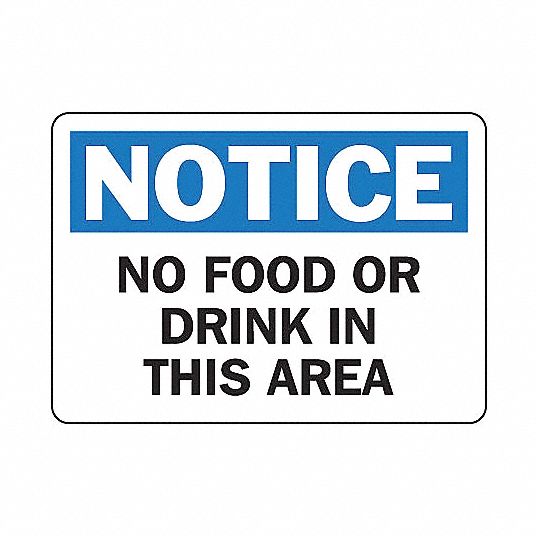 Notice Sign, No Food or Drink In This Area, Header Notice, Rectangle, 7 ...