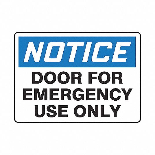Vinyl, Notice Sign, 14" Width, 10" Height, White, Adhesive Surface ...