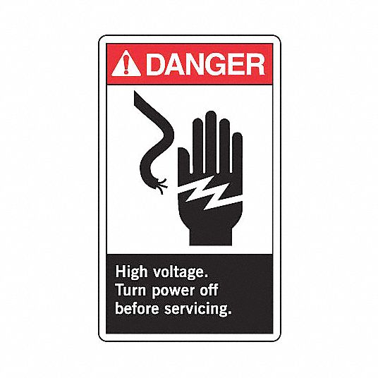Danger Sign, High Voltage. Turn Power Off Before Servicing., Header ...