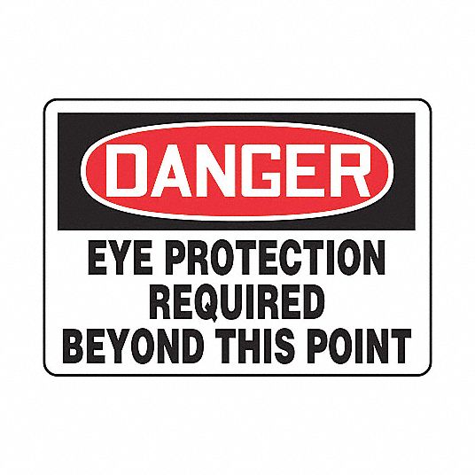 Accuform Danger Sign Eye Protection Required Beyond This Point Header