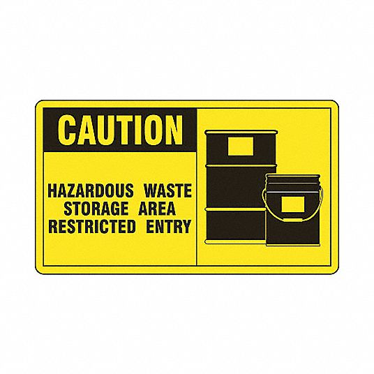 Caution Sign, Hazardous Waste Storage Area Restricted Entry, Header ...