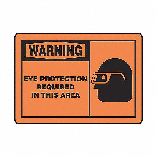 Warning Sign, Eye Protection Required In This Area, Header Warning ...