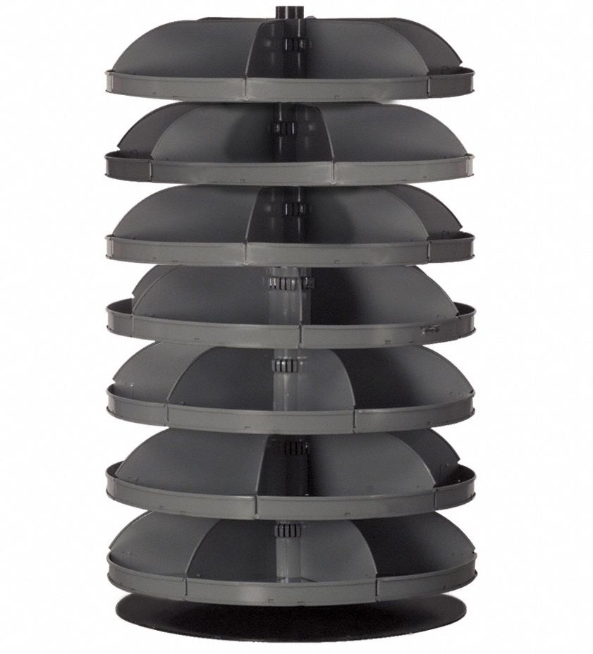 DURHAM REVOLVING STORAGE BIN, 46⅝ IN X 28 IN, 7 LEVELS, FLAT BOTTOM, 6 ...